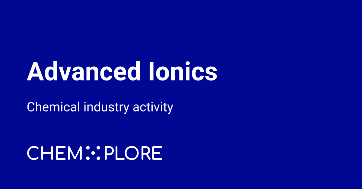 Advanced Ionics chemical industry news - chemXplore