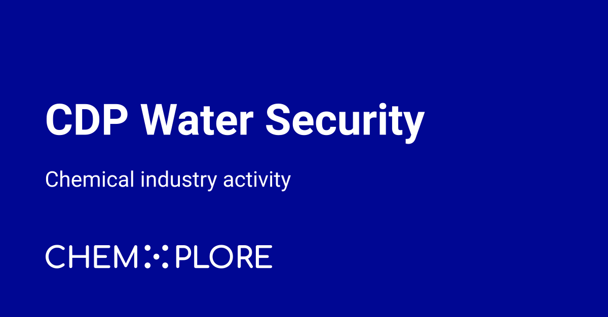 CDP Water Security chemical industry news - chemXplore
