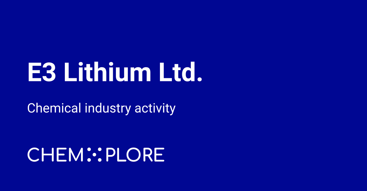 E3 Lithium chemical industry news - chemXplore
