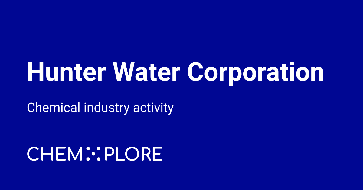Hunter Water chemical industry news - chemXplore