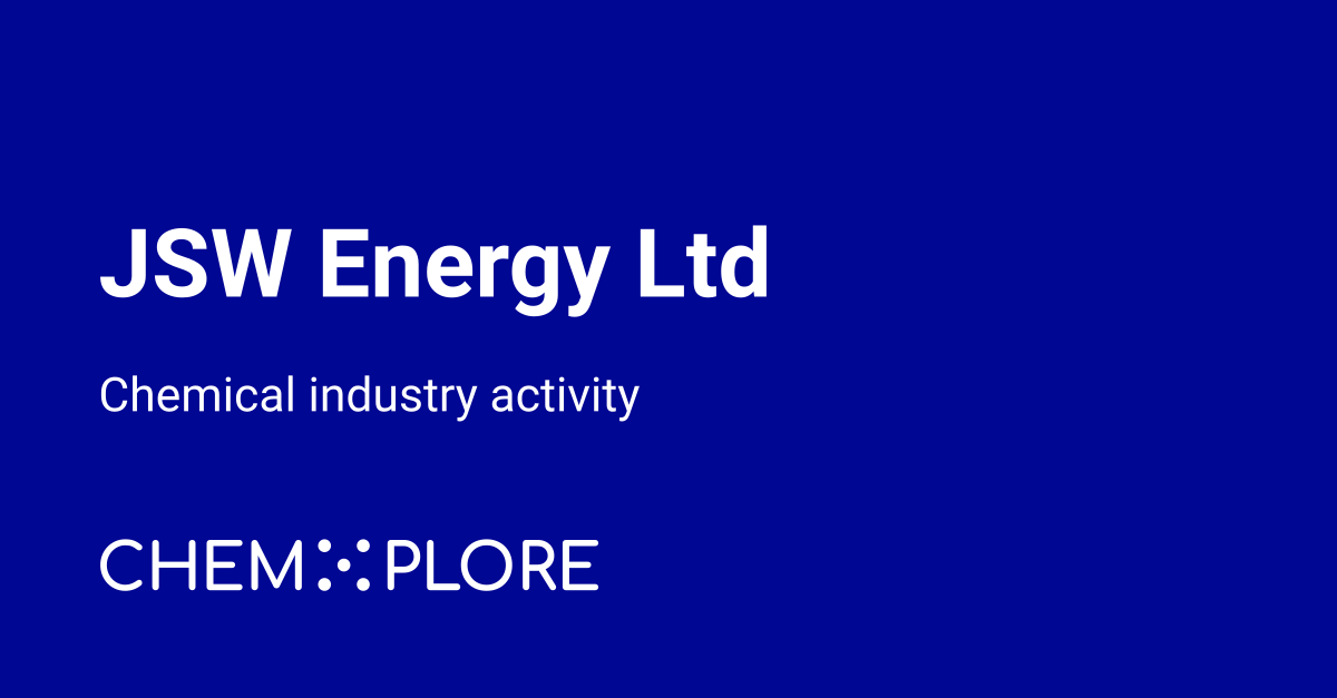 JSW Energy chemical industry news - chemXplore