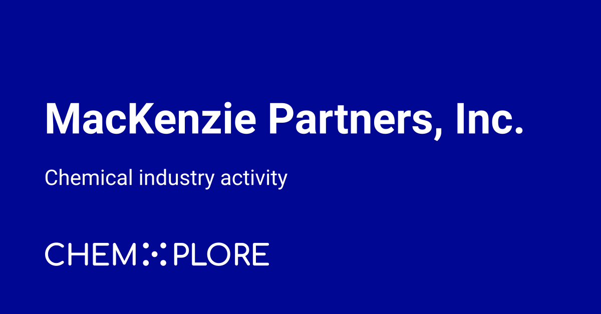 MacKenzie Partners chemical industry news - chemXplore