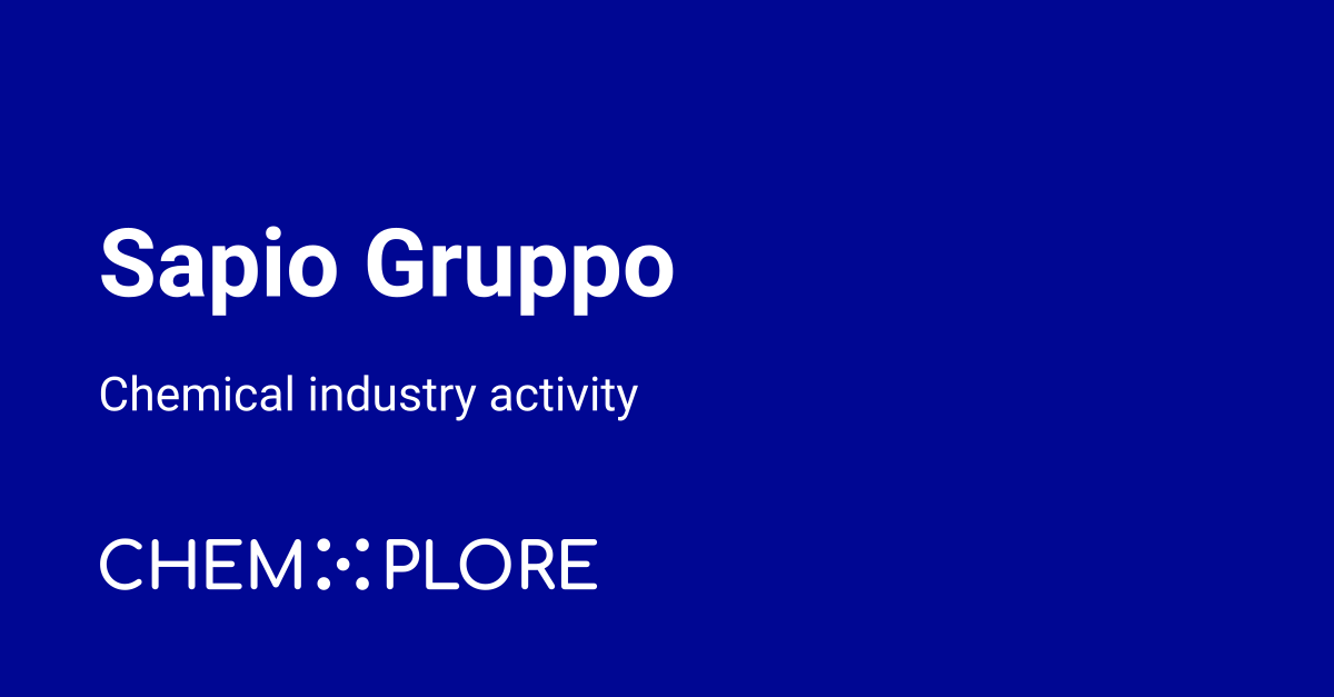 Sapio Gruppo chemical industry news - chemXplore