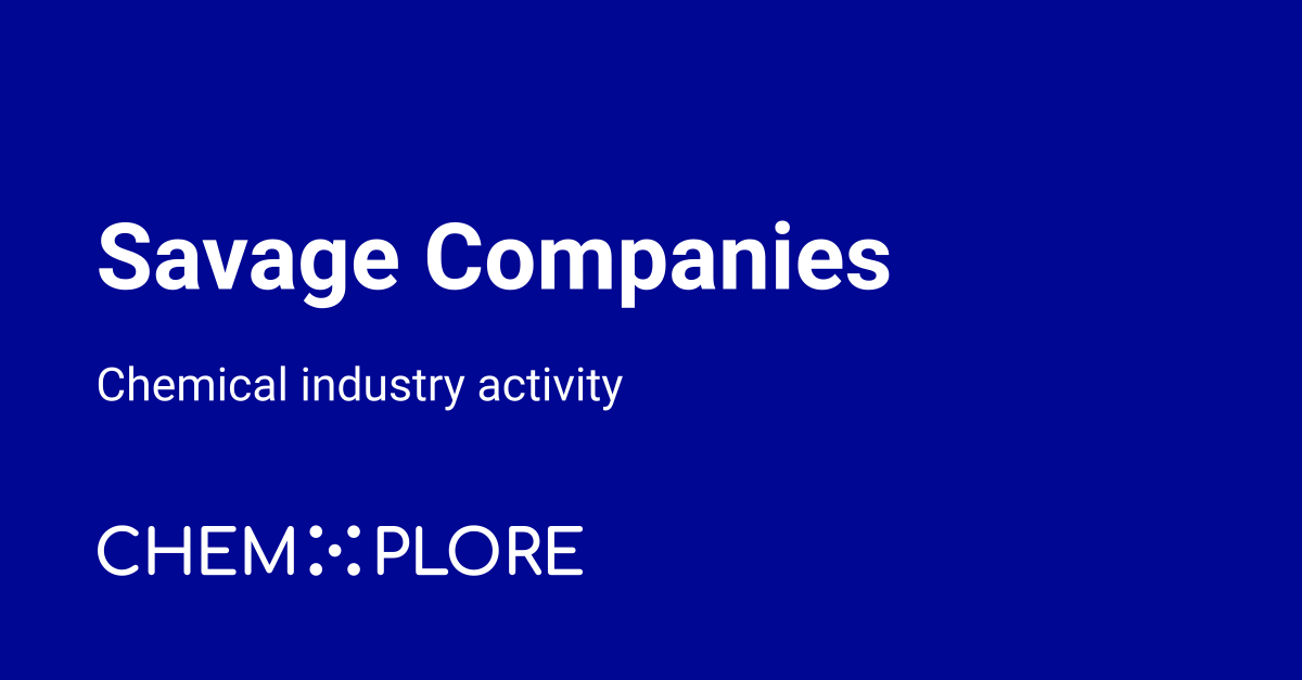 Savage Companies chemical industry news - chemXplore